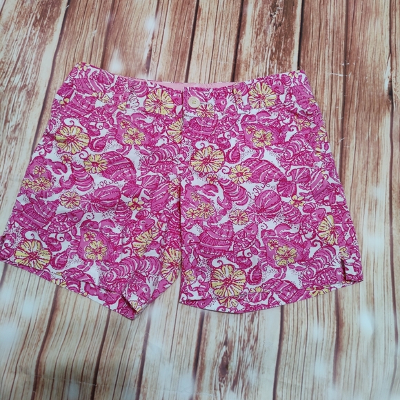Lilly Pulitzer | Shorts | Lilly Pulitzer Pink And Yellow Shorty Shorts ...